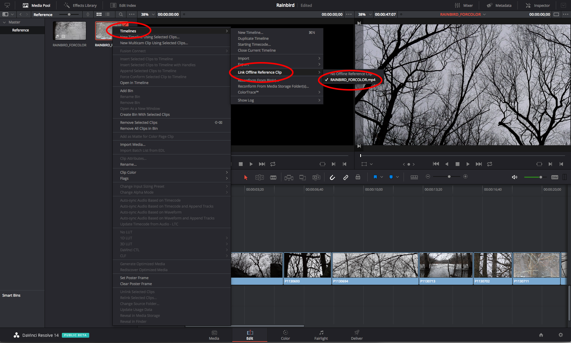 Linking an Offline Reference Clip – Emerson College Technology & Media