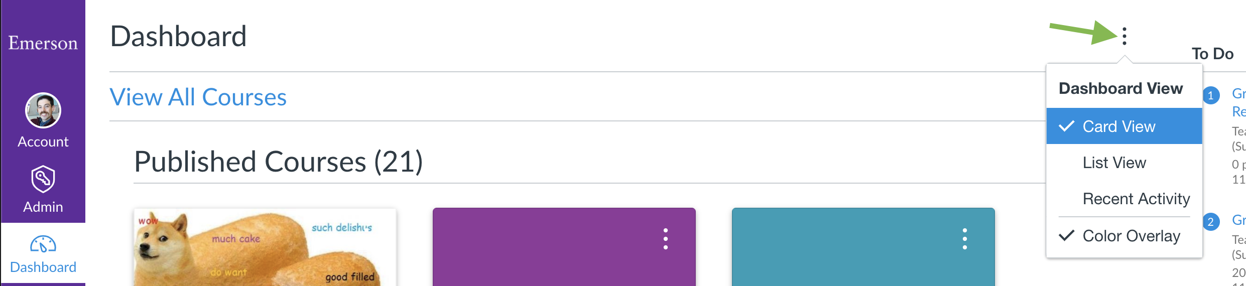 Customize Your Canvas Dashboard Emerson IT Help Desk