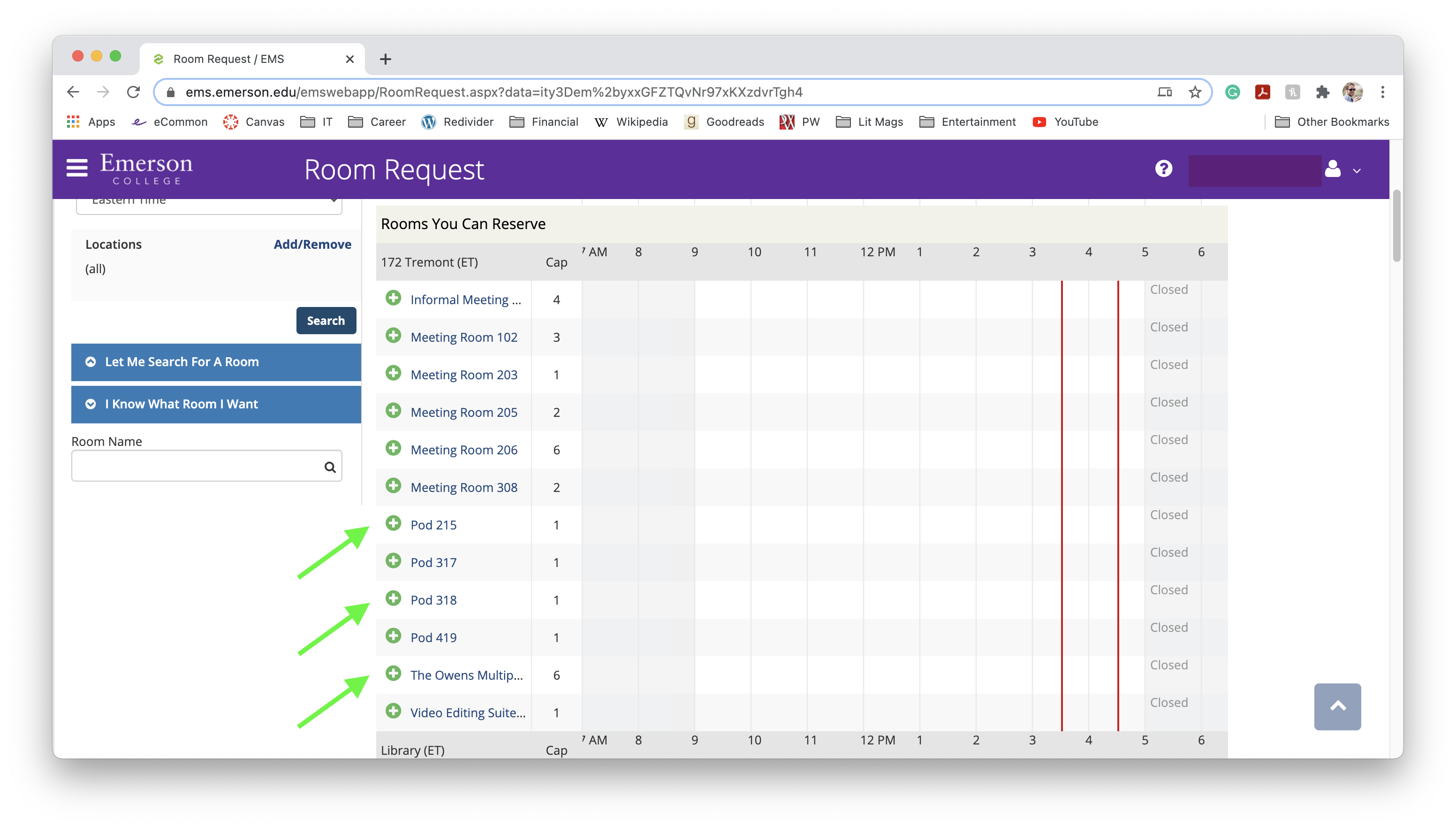How to use EMS/SpaceBook – Emerson College Technology & Media