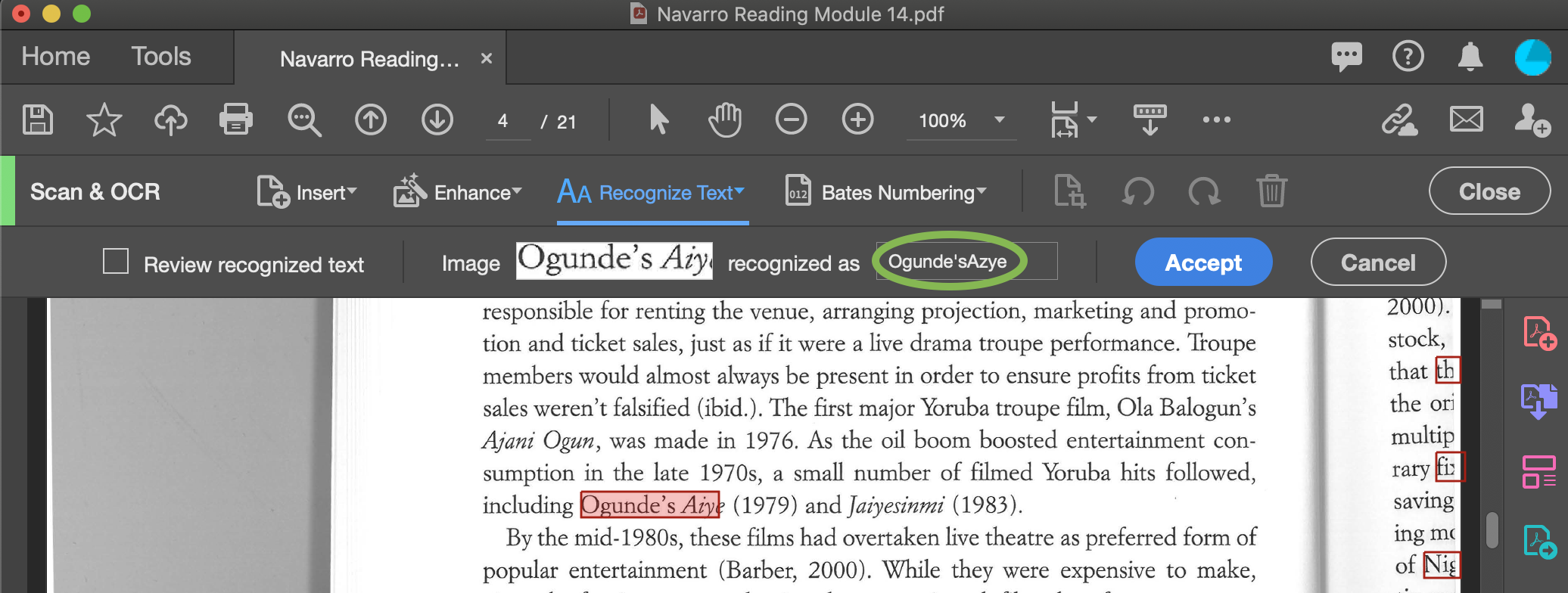 Optical Character Recognition OCR In Adobe Acrobat Pro DC Emerson 